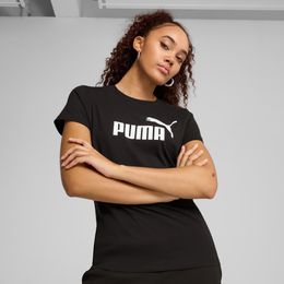 Puma Damen T-Shirt "ESS NO. 1 LOGO TEE", schwarz, Gr. S, bedruckt, Jersey, Obermaterial: 100% Baumwolle, Shirts, mit Rundhalsausschnitt,