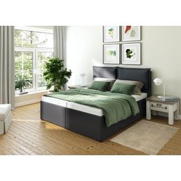 Polsterbett Maintal, B:187cm L:215cm, grau, Struktur fein (100% Polyester), Betten, "Lyara", wahlweise ohne Matratze oder mit 3 Matratzenarten zur