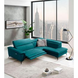 Ecksofa Egoitaliano, B:272cm H:96cm T:203cm, blau, Wohnzimmer, Sofas, "Martine, Multifunktionssofa mit Komfortfunktionen, edel und bequem", mit