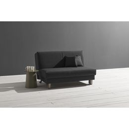 ell+ell Schlafsofa ELL + ELL, B:145cm T:100cm, grau, Jugendzimmer, Sofas, "Enny", Liegefl&auml;che Breite 120 oder 140 cm, Liegeh&ouml;he 45 cm, F&uuml;&szlig;e alufarben