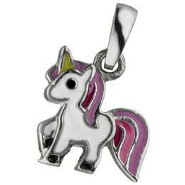 Jobo Kinder Kettenanh&auml;nger "Anh&auml;nger Kinderanh&auml;nger Einhorn 11 mm", Silber 925 (Sterlingsilber)rosa, Silber 925 (Sterlingsilber), Schmuckanh&auml;nger,