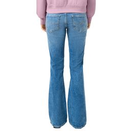 QS Damen Schlagjeansblau, Gr. 38, unifarben, Denim/Jeans, Obermaterial: 84% Baumwolle, 14% Polyester, 2% Elasthan. Futter: 70% Polyester, 30%