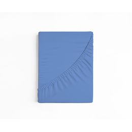 Spannbettlaken SLEEPSTYLE, blau, Jersey, Obermaterial: 100% Baumwolle, Bettlaken, "SleepStyle, aus 100% Baumwolle", formstabil und pflegeleicht, f&uuml;r