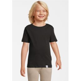 NEWLIFE M&auml;dchen T-Shirt, schwarz, Gr. 7, unifarben, 100% Baumwolle, Shirts, im modischen Design