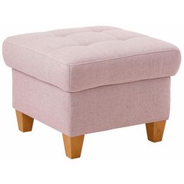 Hocker Home Affaire, B:58cm H:46cm T:58cm, rosa, Struktur fein (100% Polyester);Luxus-Microfaser (100% Polyester);Luxus-Microfaser in Lederoptik