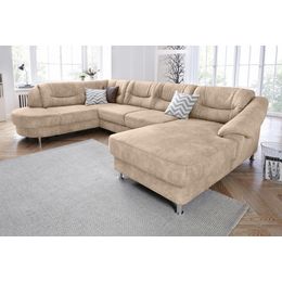 Sit & More Wohnlandschaft SIT & MORE, B:333cm H:86cm T:205cm, beige, Struktur (100% Polypropylen);Bedruckte Microfaser (100% Polyester);Luxus-Microfaser ALTARA