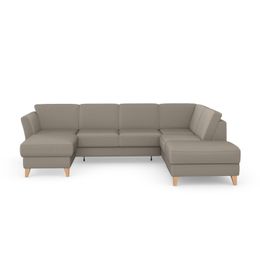Sit & More Wohnlandschaft SIT & MORE, B:303cm H:87cm T:213cm, braun, Sofas, "Visby U-Form", wahlweise mit Bettfunktion und Stauraum, frei im Raum stellbar