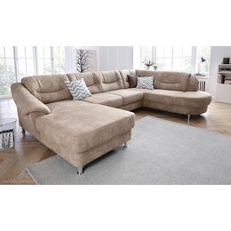 Sit & More Wohnlandschaft SIT & MORE, B:333cm H:86cm T:205cm, beige, Struktur (100% Polypropylen);Bedruckte Microfaser (100% Polyester);Luxus-Microfaser ALTARA