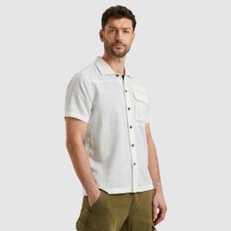 PME-Legend PME LEGEND Herren Kurzarmhemd "Short Sleeve Shirt Ctn linen", wei&szlig;, Gr. XXL, unifarben, Web, Obermaterial: 65% Baumwolle, 35% Leinen, Hemden, mit