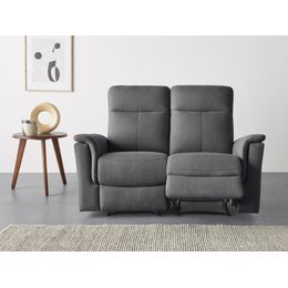 2-Sitzer Home Affaire, B:144cm H:99cm T:92cm, grau, Webstoff 95% Polyester 5% Nylon, Sofas, "Southbrook", mit manueller und elektrischer Relaxfunktion