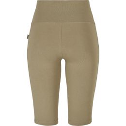Urban Classics Damen Fahrradhose "Urban Classics Damen Ladies Organic Stretch Jersey Cycle Shorts"khaki, Gr. XS, unifarben, 95% Baumwolle, 5%