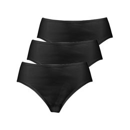 Nina von C. Damen H&uuml;ftslip "3er Pack Damen H&uuml;ftslip Daily", Gr. 42, schwarz, Obermaterial: 100% Baumwolle CO., Unterhosen