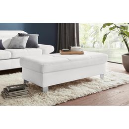 Hocker, B:116cm H:45cm T:70cm, wei&szlig;, exxpo - SOFA FASHION, Luxus-Kunstleder;Webstoff (100% Polyester);Webvelours (100% Polyester), Wohnzimmer,