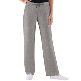 Casual Looks Damen Bootcuthose, grau, Gr. 36, meliert, unifarben, 100% Baumwolle, Hosen