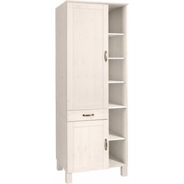 Hochschrank Home Affaire, B:75cm H:205cm T:60cm, wei&szlig;, K&uuml;che, Schr&auml;nke, "Alby", Breite 75 cm, 2 T&uuml;ren, 1 Schubkasten, 6 offene F&auml;cher