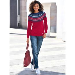 Casual Looks Damen Norwegerpullover "Pullover", bunt, Gr. 40, gemustert, mehrfarbig, 100% Baumwolle, Pullover