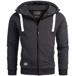 Herren Kapuzensweatjacke "ASMeroiia", schwarz, Gr. M, Alessandro Salvarini, Obermaterial: 80% Baumwolle, 20% Polyester, Sweatjacken, mit gro&szlig;er Kapuze
