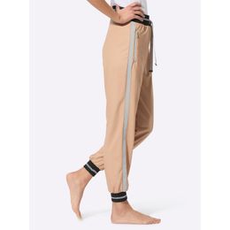feel good Damen Dehnbund-Hose, Gr. 26, braun, 95% Baumwolle, 5% Elasthan, gemustert, unifarben, Hosen