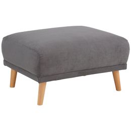 Polsterhocker Home Affaire, B:84cm H:46cm T:66cm, grau, Struktur fein( 100% Polyester);Filzoptik (100% Polyester);Luxus-Microfaser (100% Polyester),
