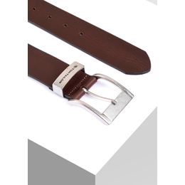 Tom Tailor Damen Lederg&uuml;rtel "TTTOM", braun, Gr. 115, unifarben, B&uuml;ffelleder, G&uuml;rtel, 4 cm breiter Herreng&uuml;rtel, Casual und Jeans Look