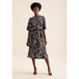 Seidensticker Damen Midirock "Schwarze Rose", schwarz, Gr. 46, Paisley, 100% Leinen, R&ouml;cke