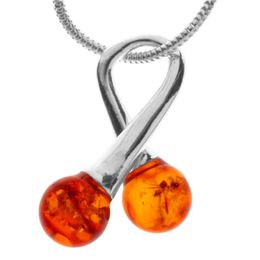 OSTSEE-SCHMUCK Damen Kette mit Anh&auml;nger "- Doppelkelch - Silber 925/000 - Bernstein", 60, Silber 925 (Sterlingsilber), silber, Silber 925