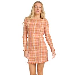 Minikleid Billabong "Check Me Out", Damen, Gr. XL, US-Gr&ouml;&szlig;en, sunburnt, Obermaterial: 99% Walkfrottier, 1% Elasthan;, Kleider Minikleid