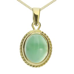 OSTSEE-SCHMUCK Damen Kette und Anh&auml;nger Set "- Jolin - Gold 333/000 - Jade", 45, gold, Gelbgold 333, Schmuck_Sets