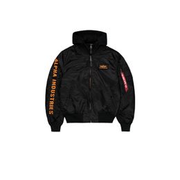 Herren Bomberjacke "MA-1 D-Tec Sleeve Embroidery", schwarz, Gr. M, Alpha Industries, Obermaterial: 100% Nylon, Futter: 100% Nylon, Kapuze: 75%