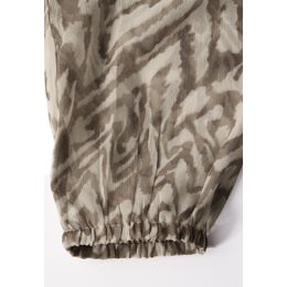 Street One Damen Langarmbluse, beige, Gr. 38, bedruckt, Stoff, Obermaterial: 100% Polyester; Futter: 100% Modal, Blusen, mit grafischem Muster