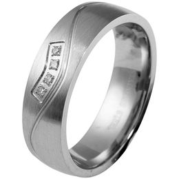 Adelia&acute;s ADELIA ́S Damen Fingerring "Damen Ring aus Edelstahl mit Strass Steinchen", 56, Edelstahlsilber, Edelstahl, Fingerringe