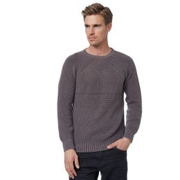 Rusty Neal Herren Strickpullover, grau, Gr. M, unifarben, 50% Polyacryl, 50% Baumwolle, Pullover, im einfarbigen Design