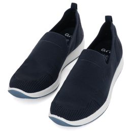 Ara Damen Slipper "LISSABON", Gr. 4,5, blau, Textil, Veloursleder, unifarben, Basic, Schuhe, Slip-On-Sneaker, Schlupfschuh, Komfortschuh in Weite G