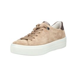 Legero Damen Plateausneaker "Legero Sneaker Veloursleder", Gr. 36, beige, Veloursleder, Schuhe