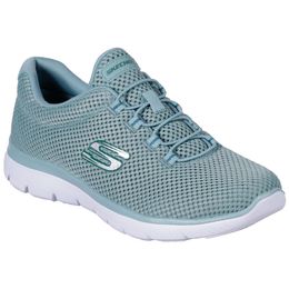 Skechers Damen Slip-On Sneaker "SUMMITS", Gr. 38, blau, Textil, Schuhe, Freizeitschuh, Halbschuh, Schlupfschuh mit komfortabler Innensohle