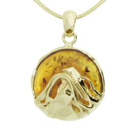 OSTSEE-SCHMUCK Damen Kette und Anh&auml;nger Set "- Anngret - Gold 333/000 - Bernstein", 45, gold, Gelbgold 333, Schmuck_Sets