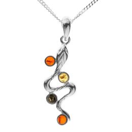 OSTSEE-SCHMUCK Damen Kette mit Anh&auml;nger "- Schlange - Silber 925/000 - Bernstein", 50, Silber 925 (Sterlingsilber), silber, Silber 925