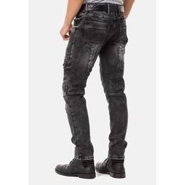Cipo & Baxx CIPO & BAXX Herren 5-Pocket-Jeans "Jeans", schwarz, Basic, Gr. 36, unifarben, 98% Baumwolle, 2% Elasthan, Jeans, Jeans im Used-Look