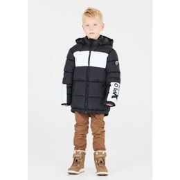 ZIGZAG Jungen Outdoorjacke "Bruno", schwarz-wei&szlig;, Gr. 104, mehrfarbig, 100% Nylon, Jacken, mit winddichtem und atmungsaktivem Material
