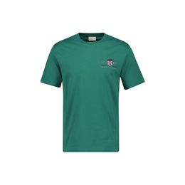 Gant Herren T-Shirt "T-Shirt Regular Archive Shield EMB 1er Pack", gr&uuml;n, Gr. M, Obermaterial: 100% Baumwolle CO., Shirts