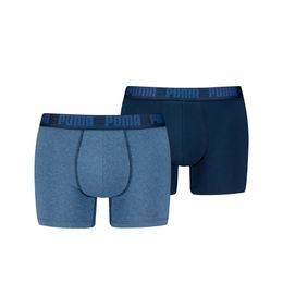 Puma Herren Boxershorts "Puma MEN EVERYDAY BASIC BOXERS 2P", Gr. S, blau, Jersey, Obermaterial: 95% Baumwolle, 5% Elasthan, bedruckt, unifarben,