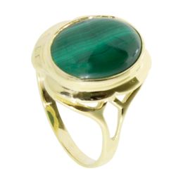 OSTSEE-SCHMUCK Damen Fingerring "- Dunia - Gold 333/000 - Malachit", 54, gold, Fingerringe