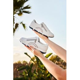 Rieker Damen Sneaker, Gr. 40, wei&szlig;, Leder, Schuhe, Schn&uuml;rschuh, Halbschuh, Freizeitschuh mit weichem Schaftrand