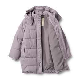 Wheat M&auml;dchen Steppjacke "Puffer Coat Yrsa"schwarz lavender, Gr. 116, unifarben, Web, Obermaterial: 100% Polyester, Jacken, wasserdicht, atmungsaktiv