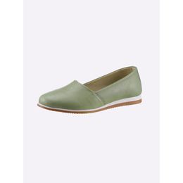 Heine Damen Slipper, Gr. 40, gr&uuml;n, Leder, Schuhe