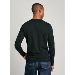 Pepe Jeans Herren Langarmshirt, schwarz, Gr. XL, Jersey, Obermaterial: 95% Baumwolle, 5% Elasthan, Shirts