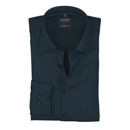 OLYMP Herren Langarmhemd "Luxor", blau, Gr. 41, Web, Obermaterial: 100% Baumwolle, Hemden, Businesshemd, modern fit, New-Kentkragen