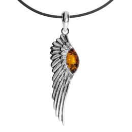 OSTSEE-SCHMUCK Damen Kette mit Anh&auml;nger "- Engelsfl&uuml;gel - Silber 925/000 - Bernstein", 50, Silber 925 (Sterlingsilber), silber, Silber 925