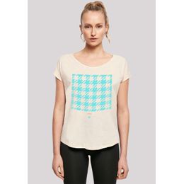 F4NT4STIC Damen T-Shirt "Hahnentritt Karo blau", beige, Gr. S, Obermaterial: 100% Baumwolle, Shirts, Print
