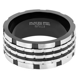 Adelia&acute;s ADELIA ́S Herren Fingerring "Herren Ring aus Edelstahl", 68, Edelstahl, schwarz, Edelstahl, Fingerringe